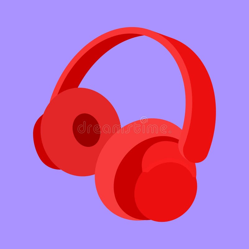 Red Headphones Icon. Headphones Speaker Vector Illustration Stock ...