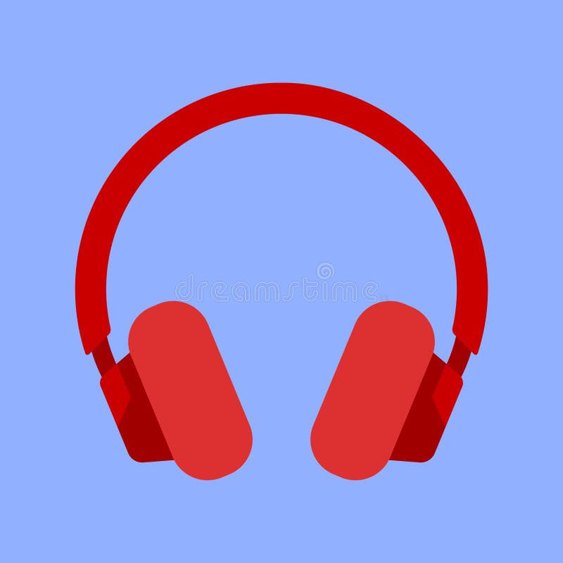 Red Headphones Icon. Headphones Speaker Vector Illustration Stock ...