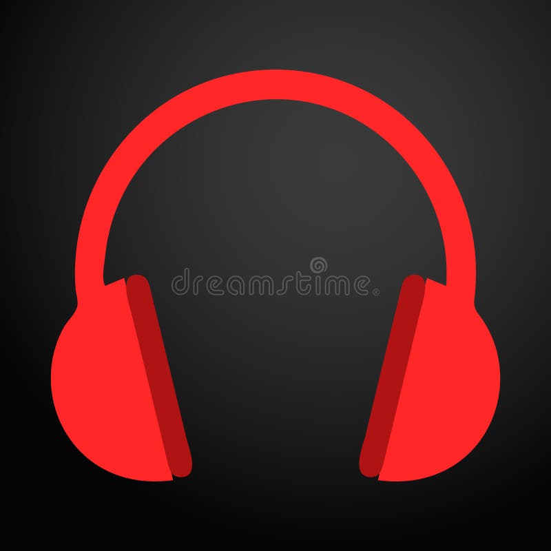 Red Headphones Icon- Vector Illustration Stock Illustration ...