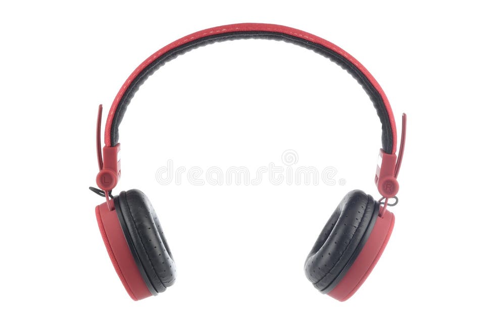 Red headset stock image. Image of hardware, headphones - 107605261