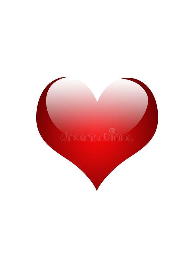 Isolated red heart stock illustration. Illustration of shiny - 2171469