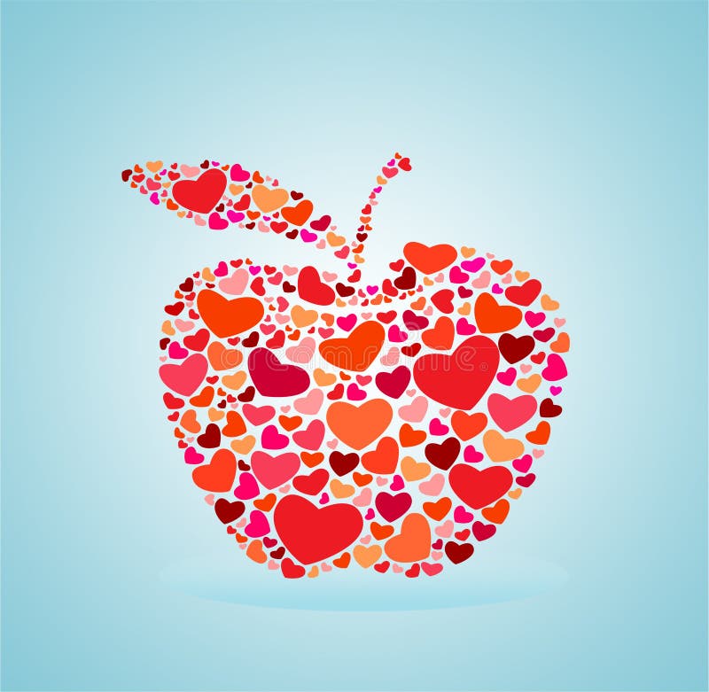 Red heart apple stock illustration. Illustration of abstract - 29484499