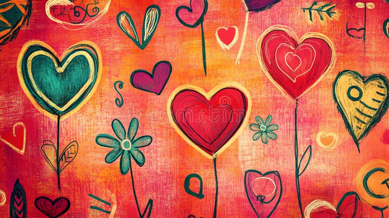 Red Heart Art: Love, Flowers, and Abstract Designs Stock Image - Image ...