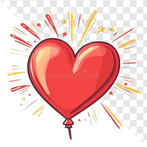 A Red Heart Balloon Explodes with Joy and Celebration Stock ...