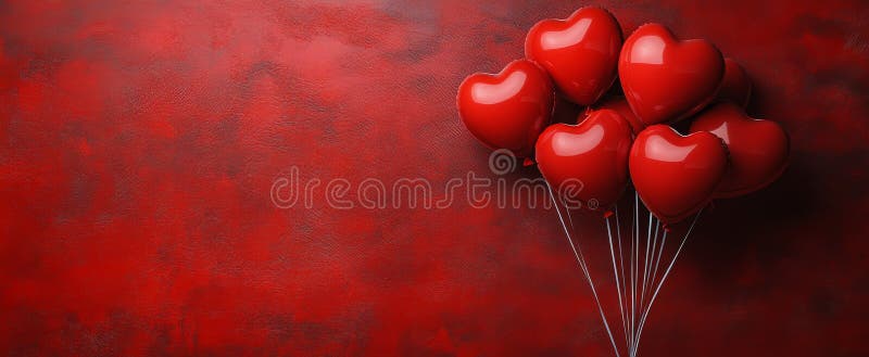 Red Heart Balloons on Texture Stock Photo - Image of celebration ...