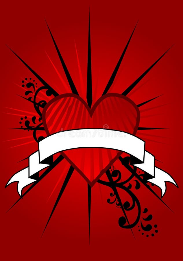 Red Heart banner stock illustration. Illustration of textures - 1777177