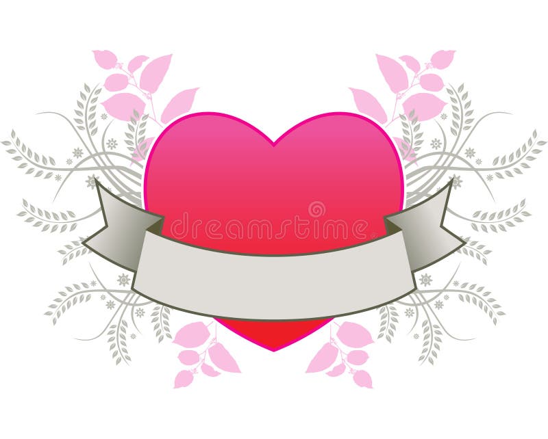 Red Heart & Banner stock vector. Illustration of colors - 4898221