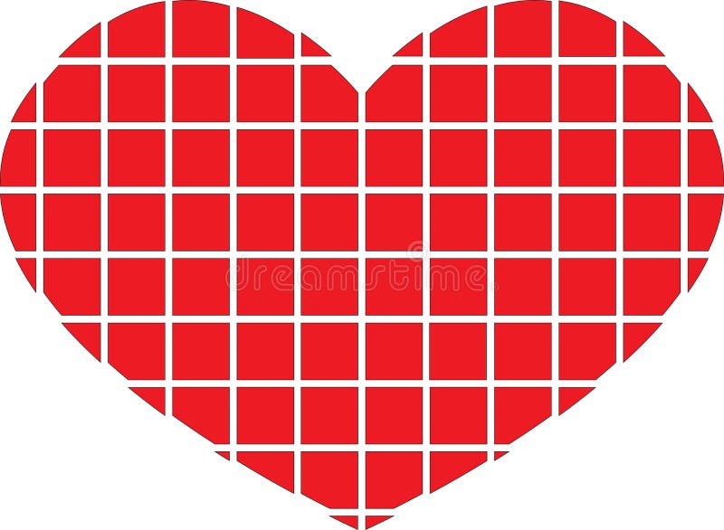 Red heart from squares stock illustration. Illustration of vibrant ...