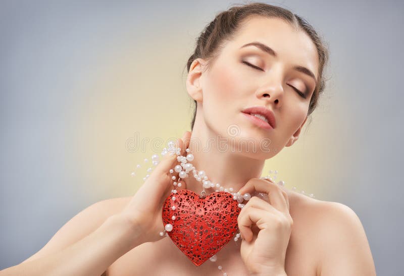Red heart stock photo. Image of heart, valentine, makeup - 49292956