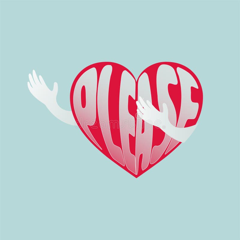 Please Begging Heart stock vector. Illustration of request - 188053131