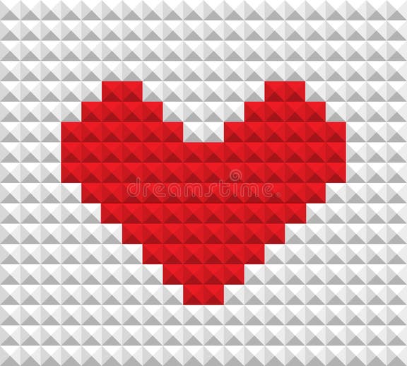 Red heart of blocks stock vector. Illustration of graphic - 29133873