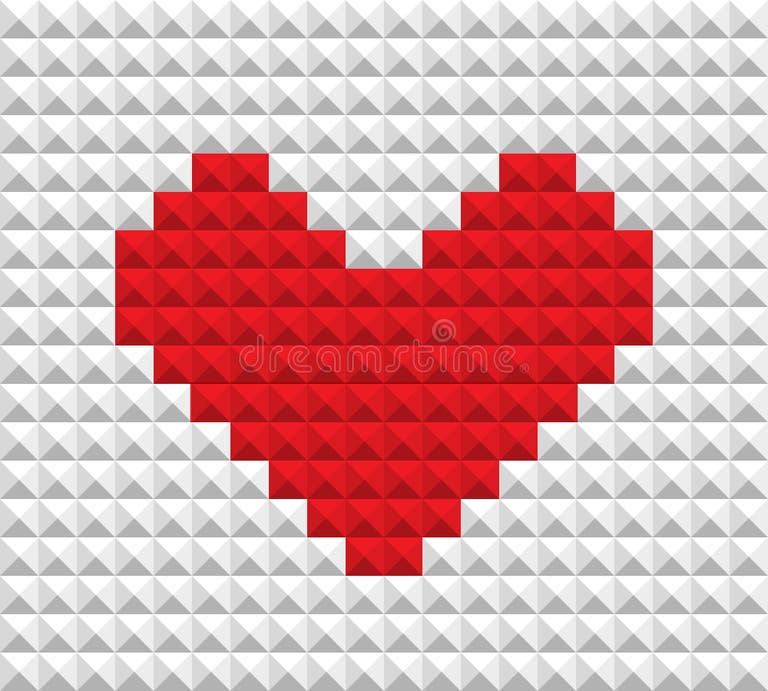 Red heart of blocks stock vector. Illustration of graphic - 29133873