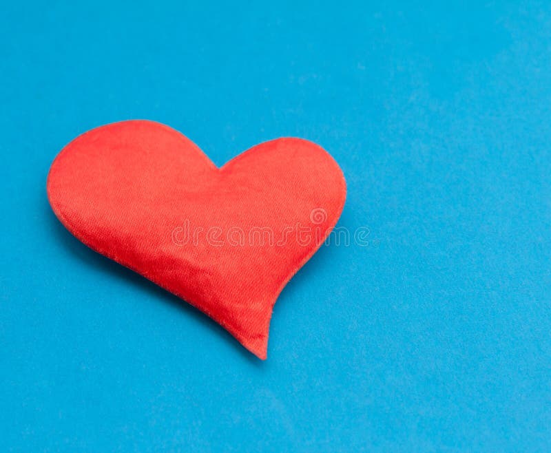 Red Heart on Blue Background. Stock Image - Image of structure, heart ...