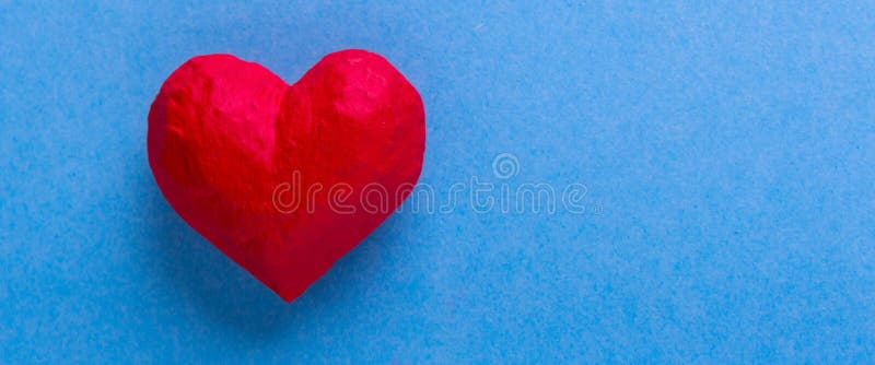 Red Heart on a Blue Background Stock Image - Image of shape, abstract ...