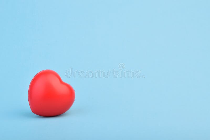 Red Heart on Blue Background Stock Image - Image of concept, heart ...