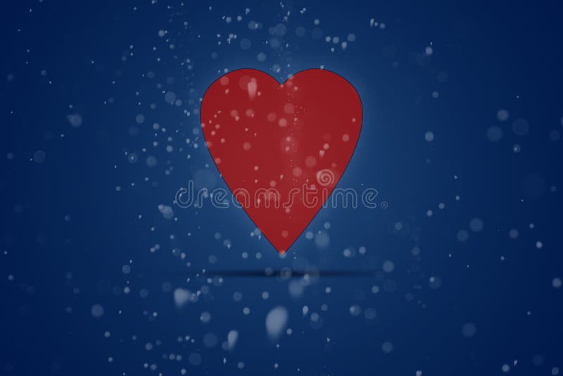 Red Heart on a Blue Background Stock Illustration - Illustration of ...