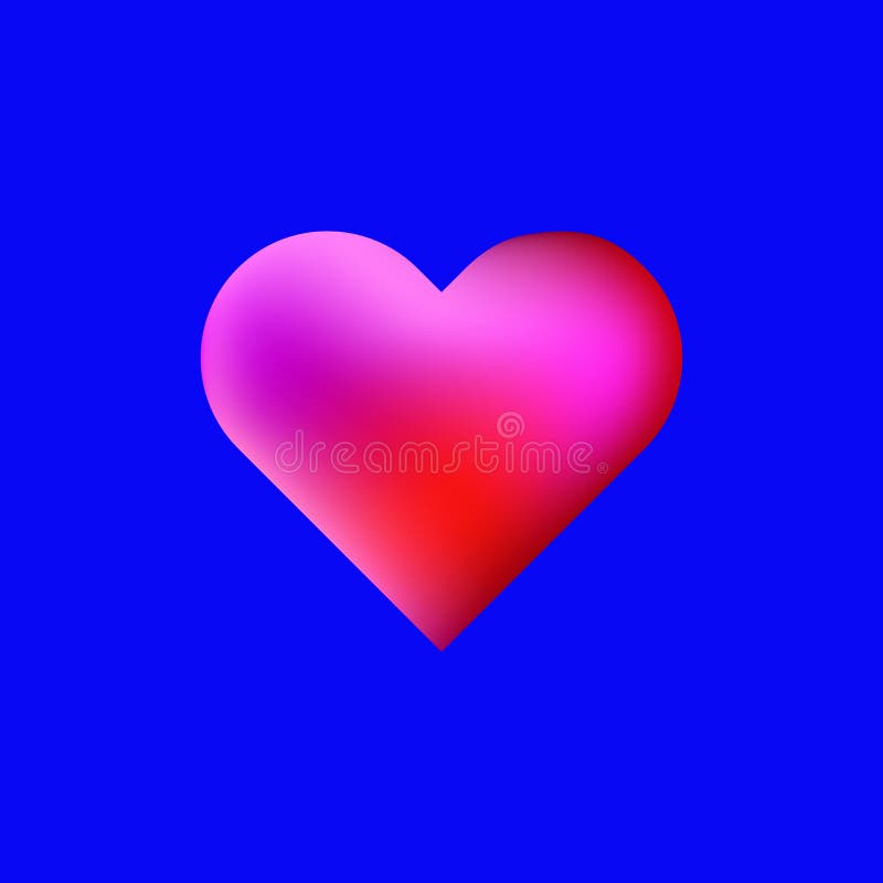 Red Heart on the Blue Background Stock Illustration - Illustration of ...