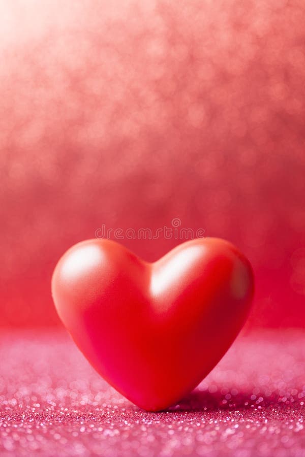 Red Heart on Red Blurred Abstract Background Stock Image - Image of ...