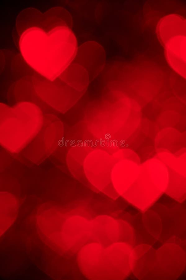 Red Heart Bokeh Background Photo, Abstract Holiday Backdrop Stock Image ...