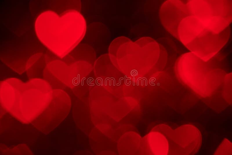 Red Heart Bokeh Background Photo, Abstract Holiday Backdrop Stock Photo ...
