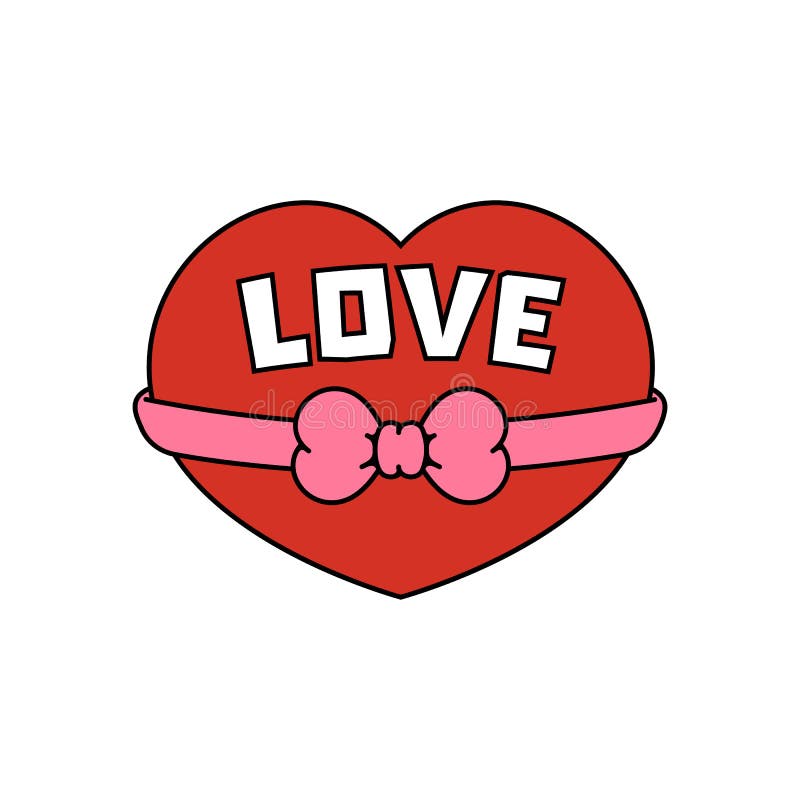Red Heart with a Bow. Sticker, Icon for Valentines Day Stock Vector ...