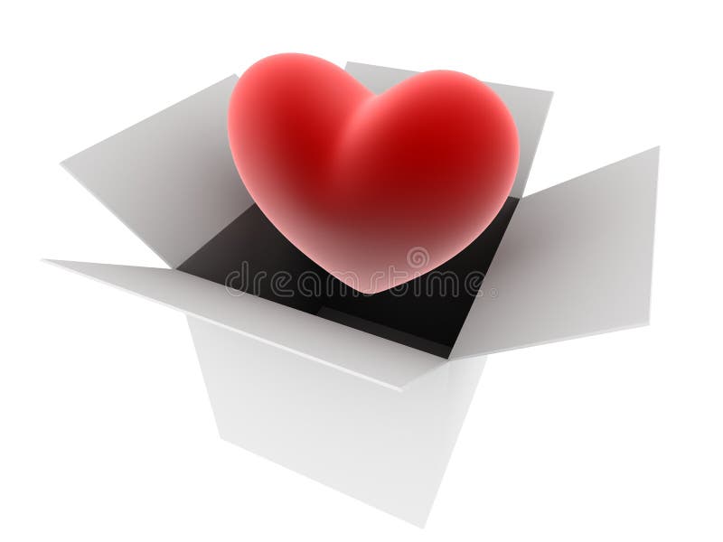 Red heart in a box stock illustration. Illustration of cupid - 1777251
