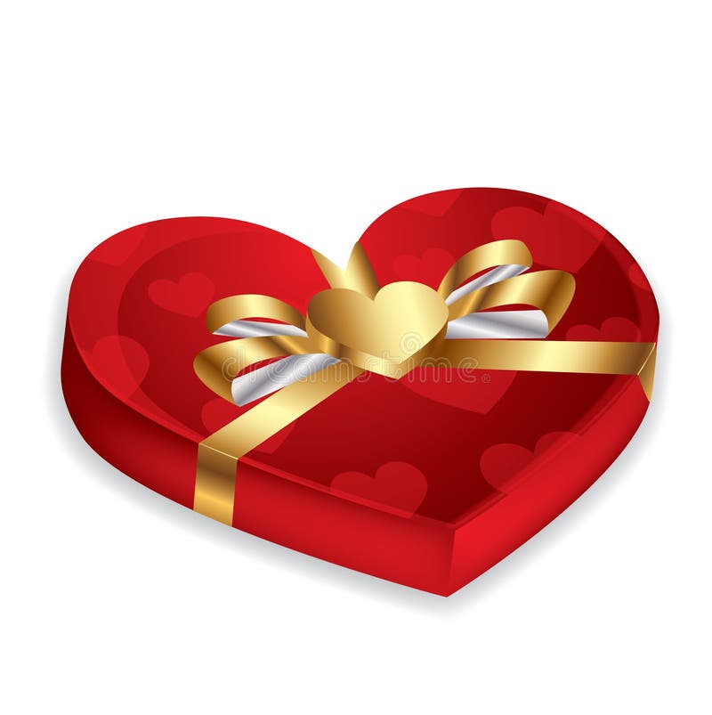 Valentine Heart Gift Box stock vector. Illustration of jewelry - 84295175