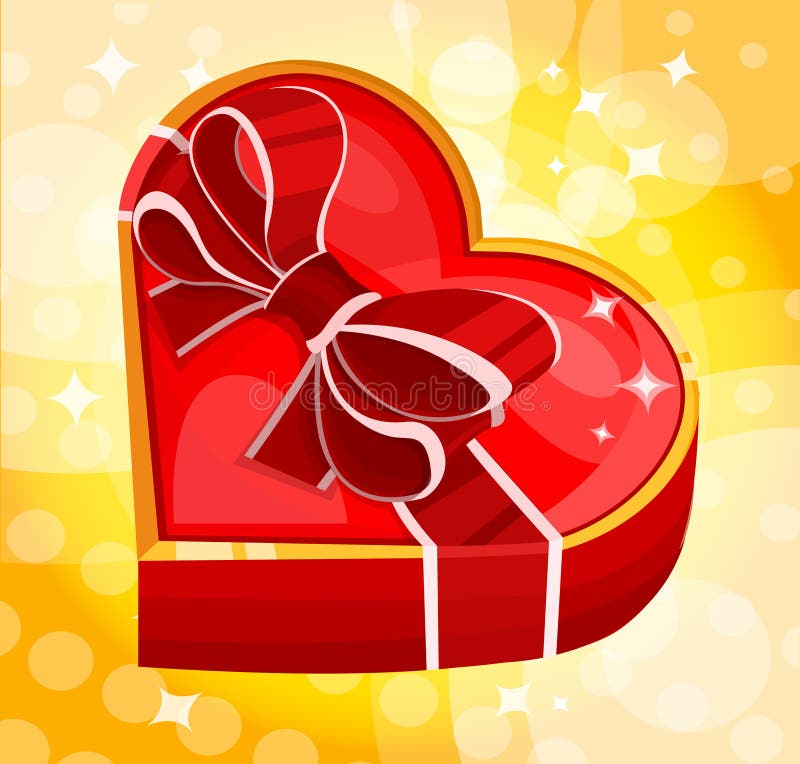 Red heart box stock vector. Illustration of icon, card - 36714532