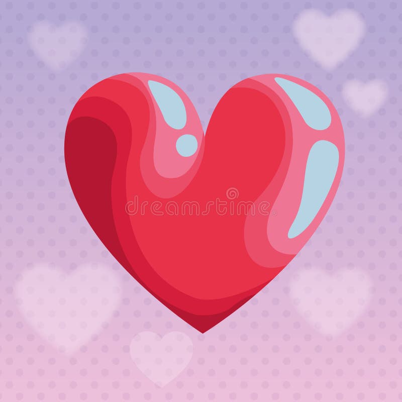 Red Heart Bright Icon Cartoon Black and White Stock Vector ...