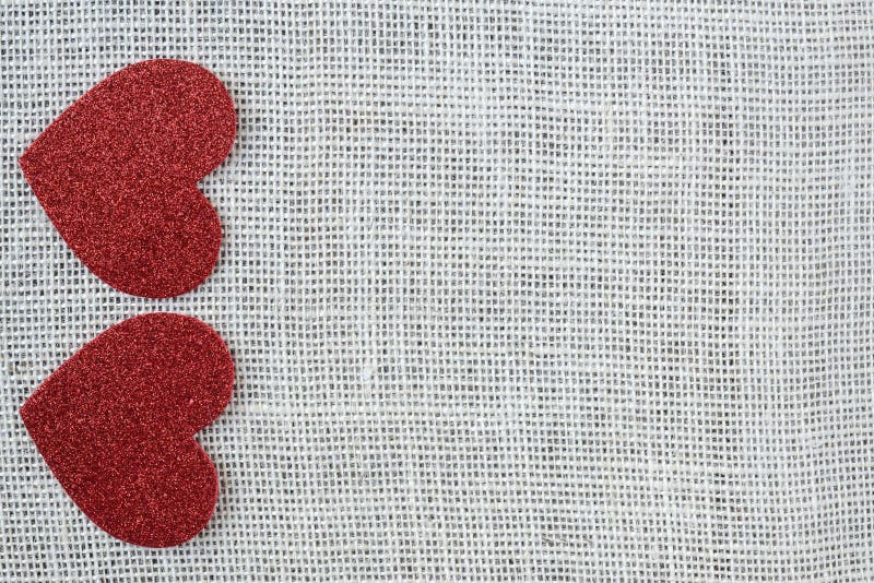 Red Heart on Burlap Background Stock Image - Image of rustic, decor ...