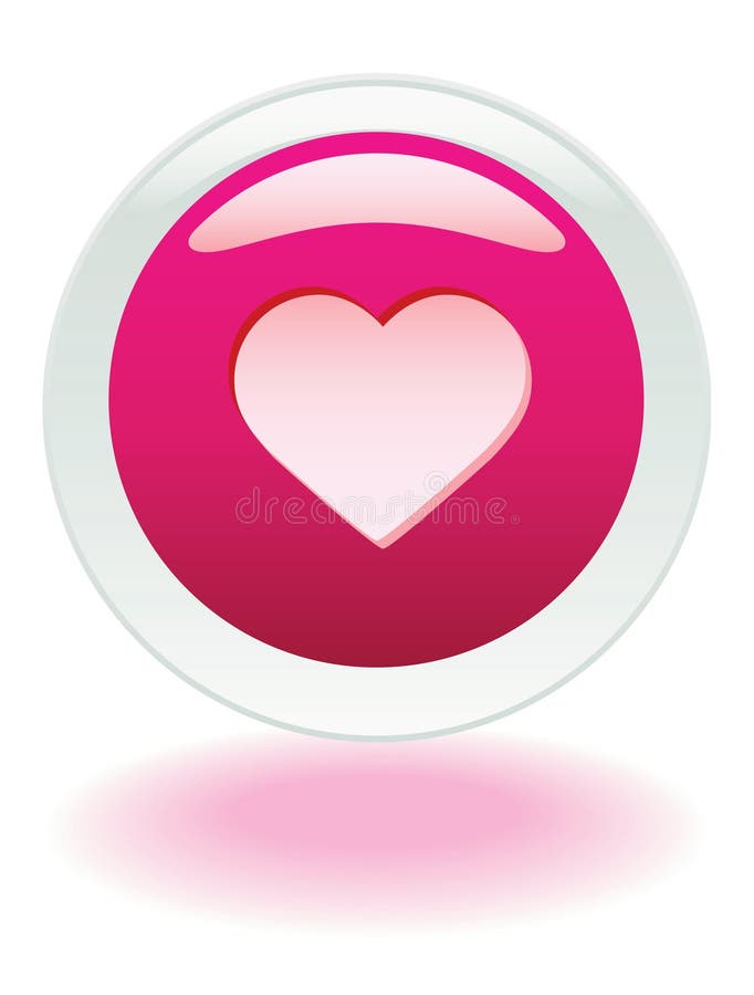 Heart button icon stock vector. Illustration of graphic - 12134308