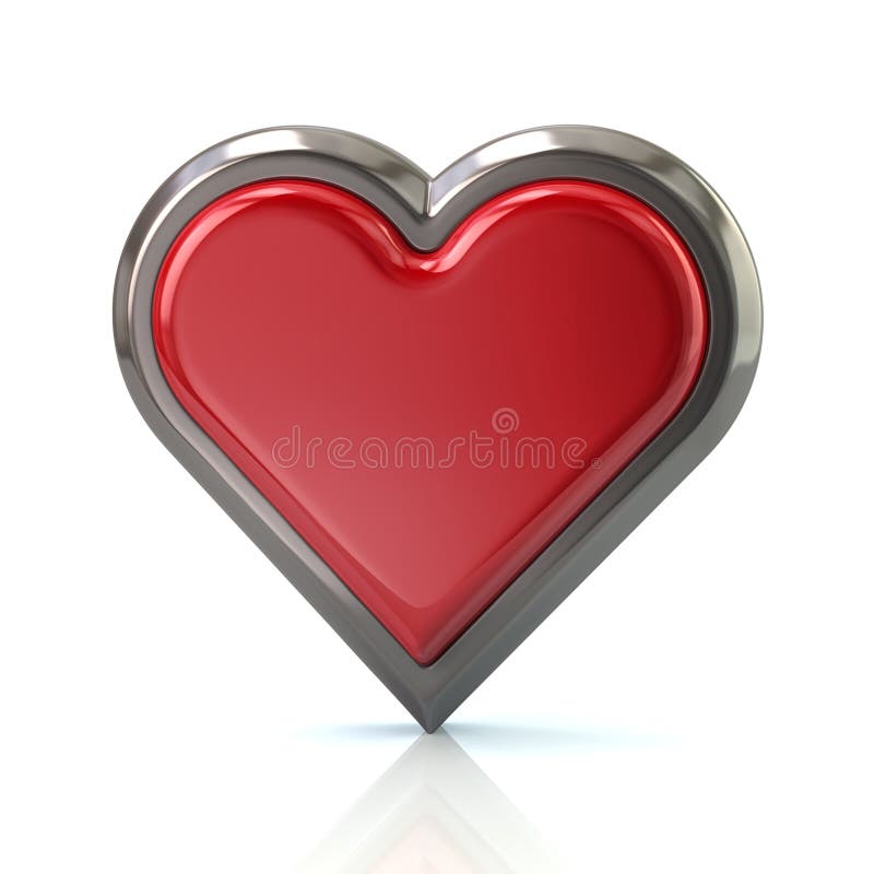 Red heart button stock illustration. Illustration of amour - 72388728