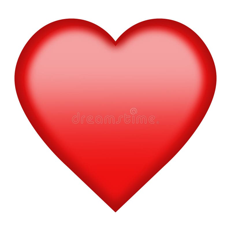 Red Heart Button Isolated on White with Clipping Path Stock ...