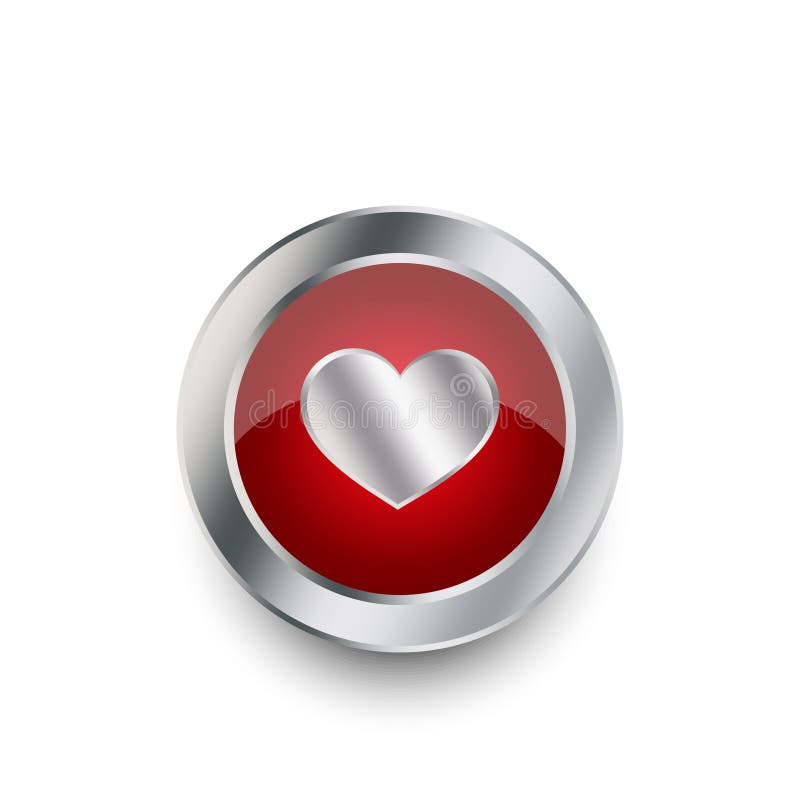 Red Heart Button for Web Marketing Design. Heart Symbol. Red Heart ...