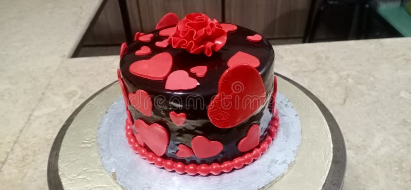 Red Heart Cake Decorating Ideas Stock Image - Image of heart ...
