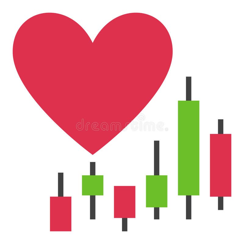 Red Heart with Candlestick Chart Vector I Love Trading Icon or Logo ...