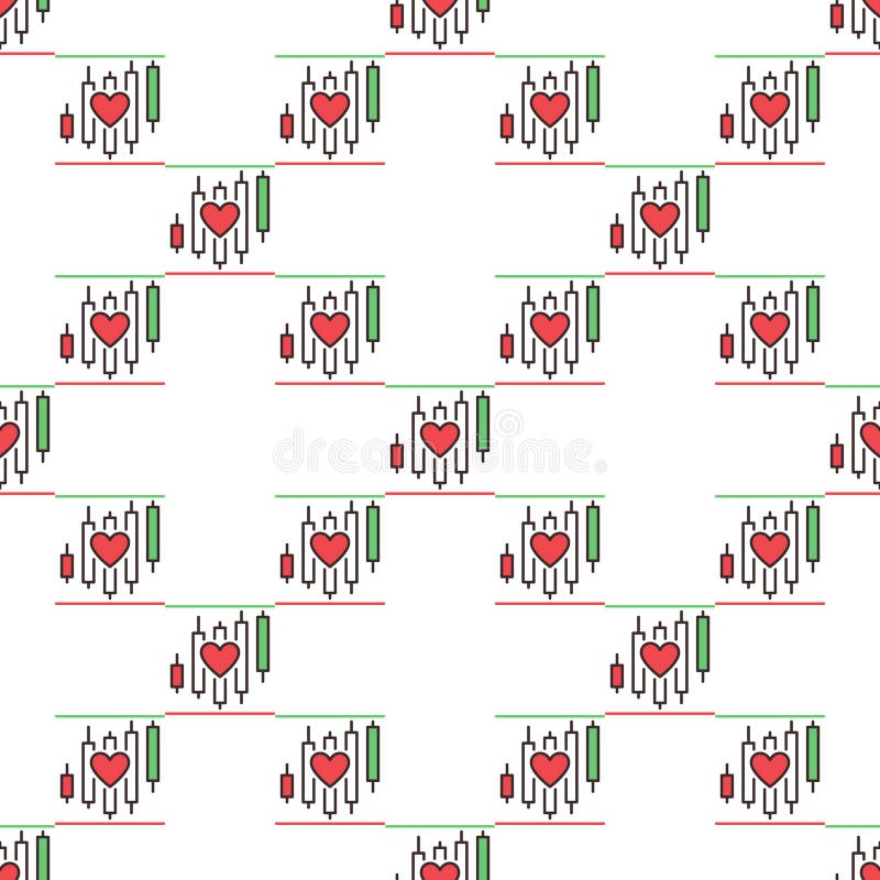 Red Heart and Candlestick Chart Vector Perfect for Trading Enthusiasts ...