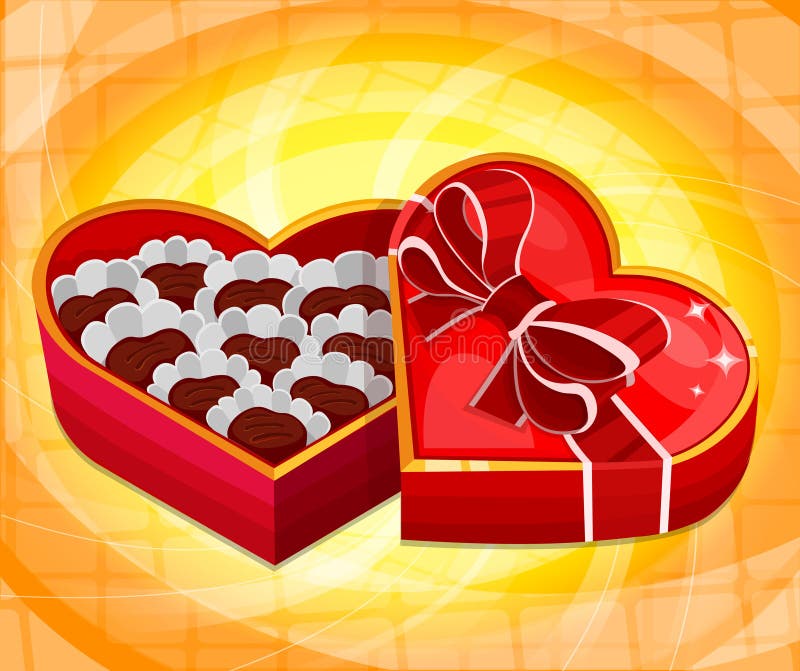 Red heart candy box stock vector. Illustration of present - 36714506