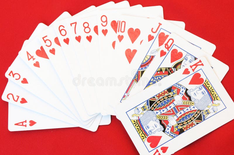 Red heart cards stock image. Image of gambling, paper - 8027109