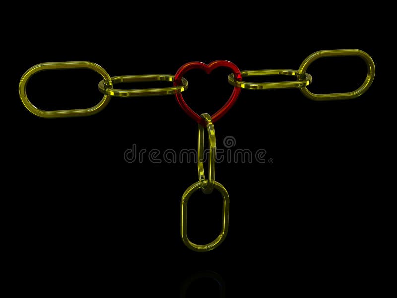 Red heart chain stock illustration. Illustration of love - 36793672