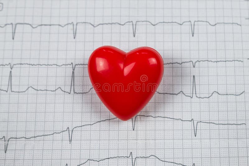 Red heart on the chart stock image. Image of cardiologist - 247666401