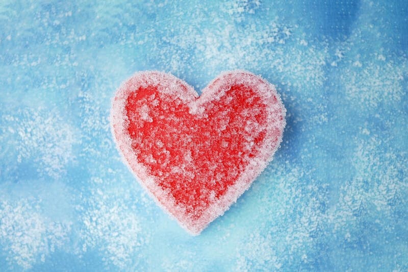 Red Heart Covered with Snow Stock Image - Image of symbol, cold: 355753081