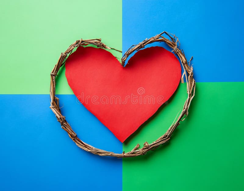 Red Heart Crown of Thorns Abstract Art High Quality Image Stock ...