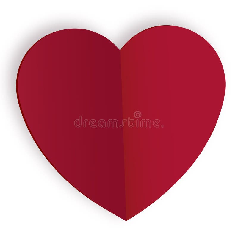 Red Heart Cut Out of Paper. Vector Illustration. Stock Vector ...
