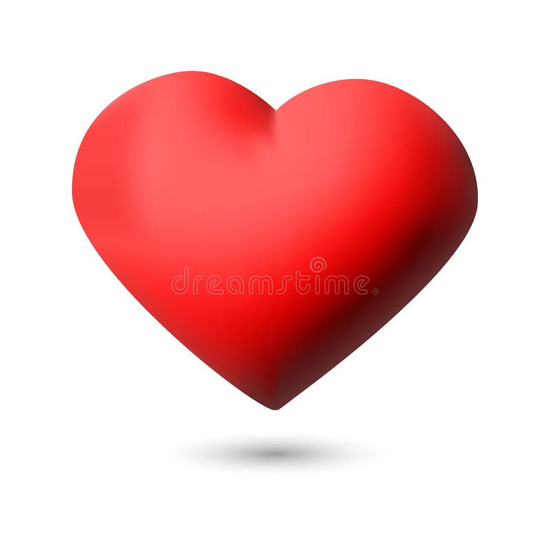 Red heart 3D, vector stock vector. Illustration of celebration - 265630581