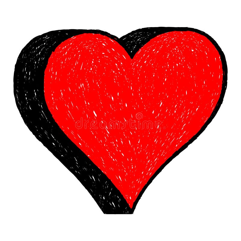 Red Heart Drawing is Created with a Ballpoint Pen from the Hand Stock ...
