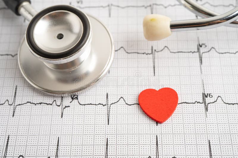 Red Heart on Electrocardiogram ECG with Red Heart, Heart Wave, Heart ...