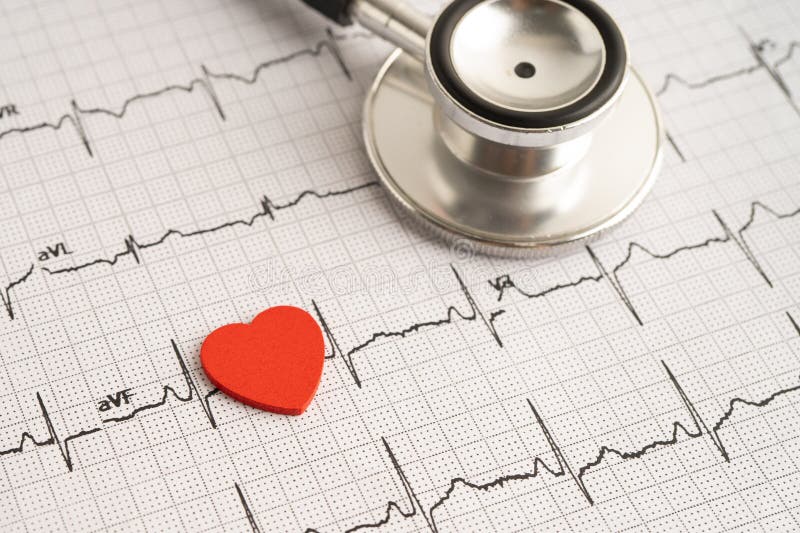 Red Heart on Electrocardiogram ECG with Red Heart, Heart Wave, Heart ...