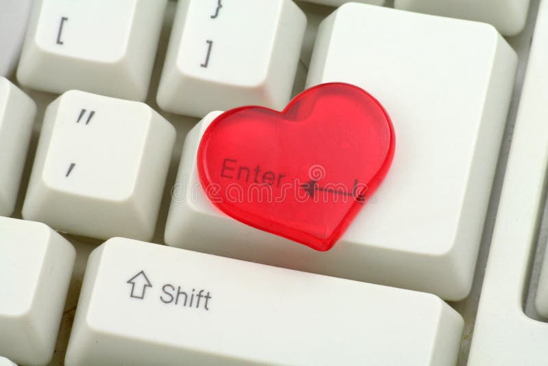 HEART on LAPTOP stock photo. Image of close, cute, directing - 1370388
