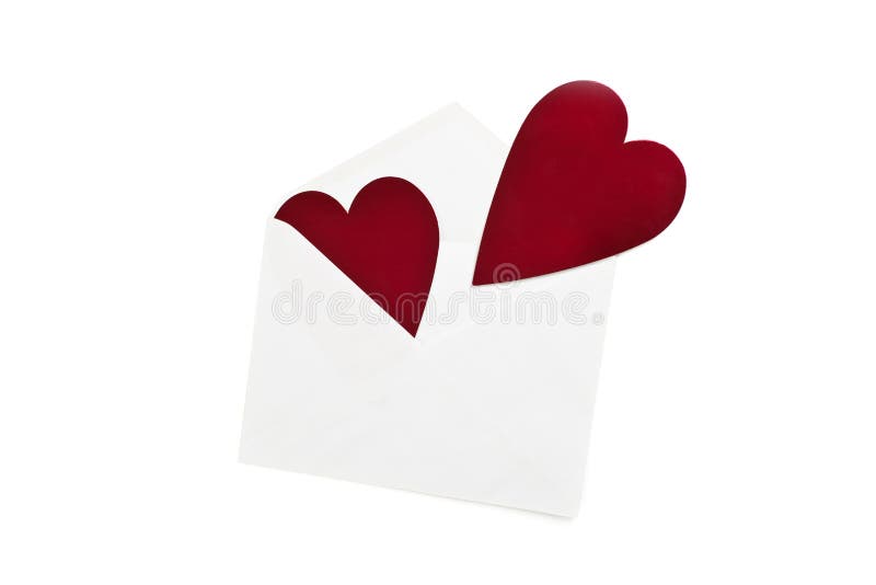 Red heart in envelope stock image. Image of modern, element - 13154175